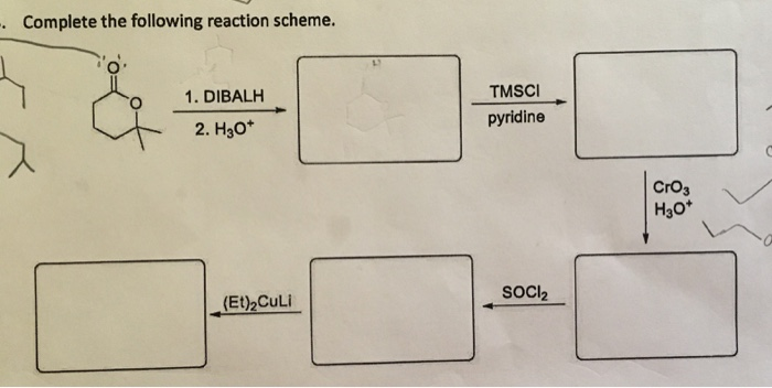 Solved Complete the following reaction scheme. 1. DIBALH 2. | Chegg.com