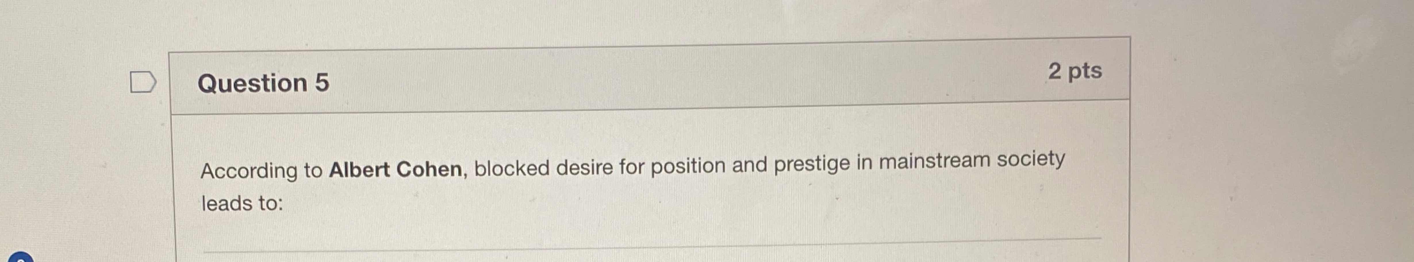 Solved Question 52 ﻿ptsAccording to Albert Cohen, blocked | Chegg.com