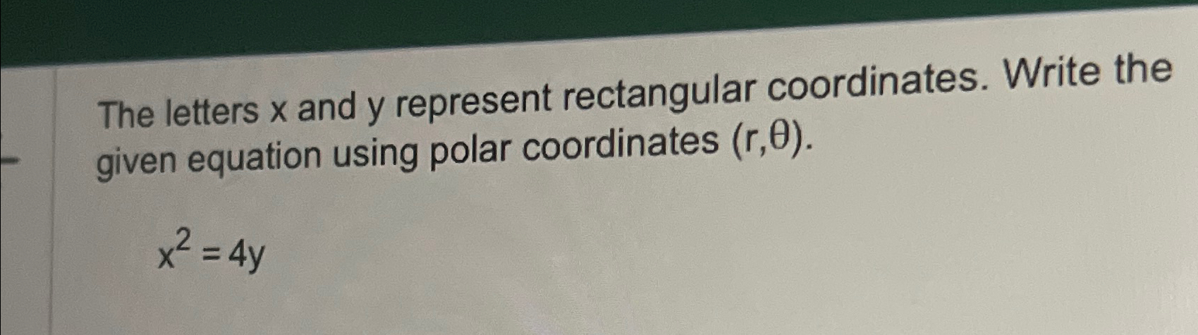 The Letters X ﻿and Y ﻿represent Rectangular