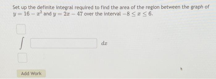 Solved Set up the definite integral required to find the | Chegg.com