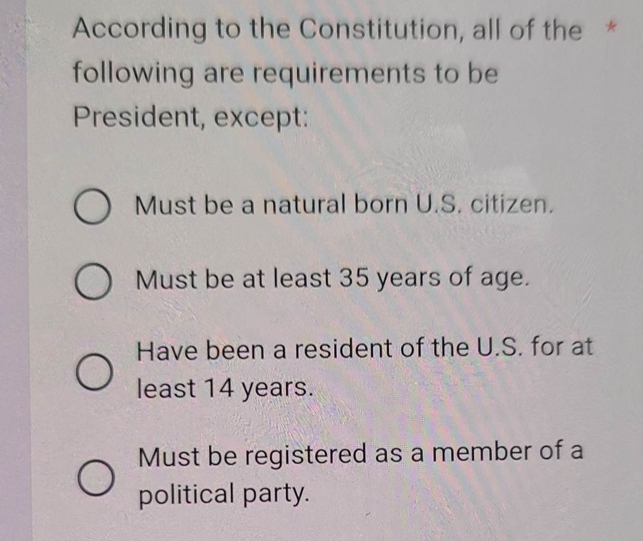 Solved According to the Constitution, all of the following | Chegg.com