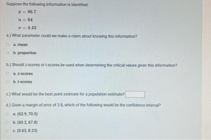 Solved Suppose the following information is identified: | Chegg.com
