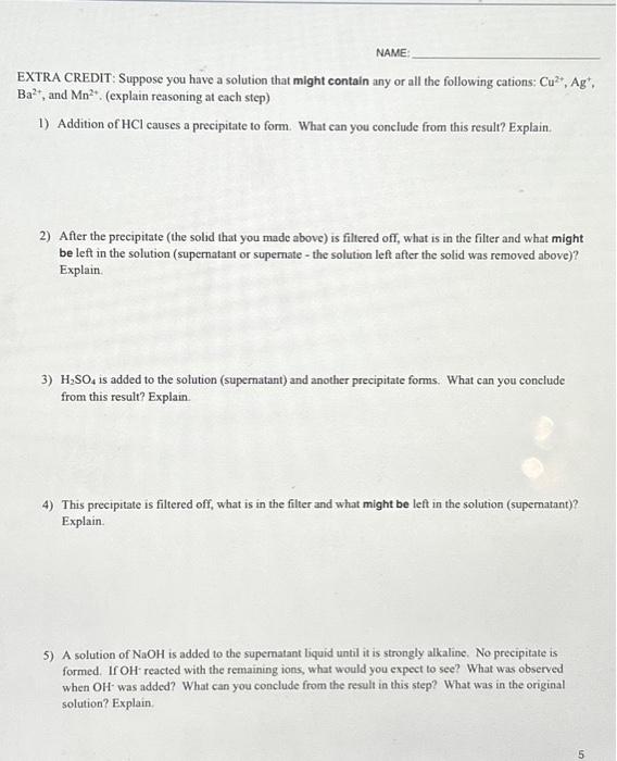 Solved EXTRA CREDIT: Suppose you have a solution that might | Chegg.com Solved EXTRA CREDIT: Suppose you have a solution that might | Chegg.com