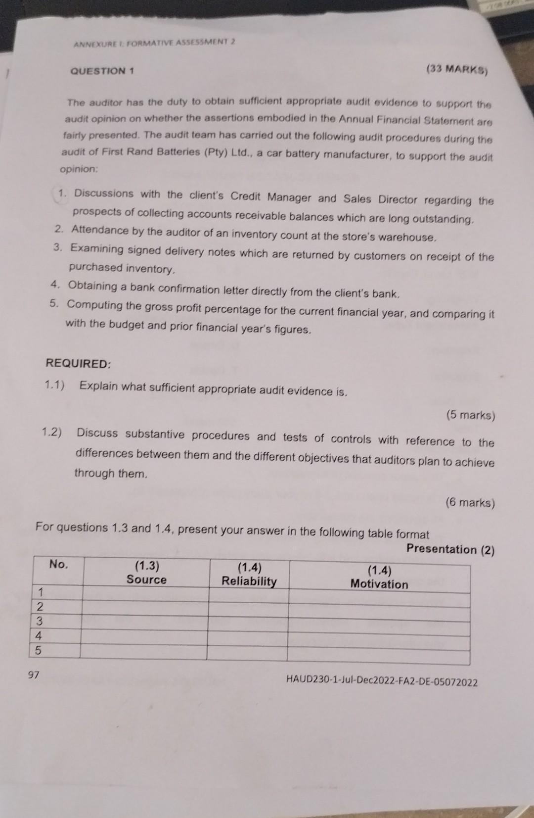 Solved The auditor has the duty to obtain sufficient | Chegg.com