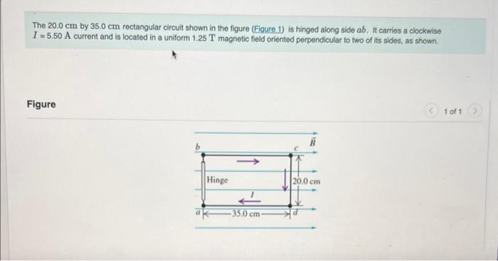 Solved The 20.0 cm by 35.0 cm rectangular circuit shown in | Chegg.com