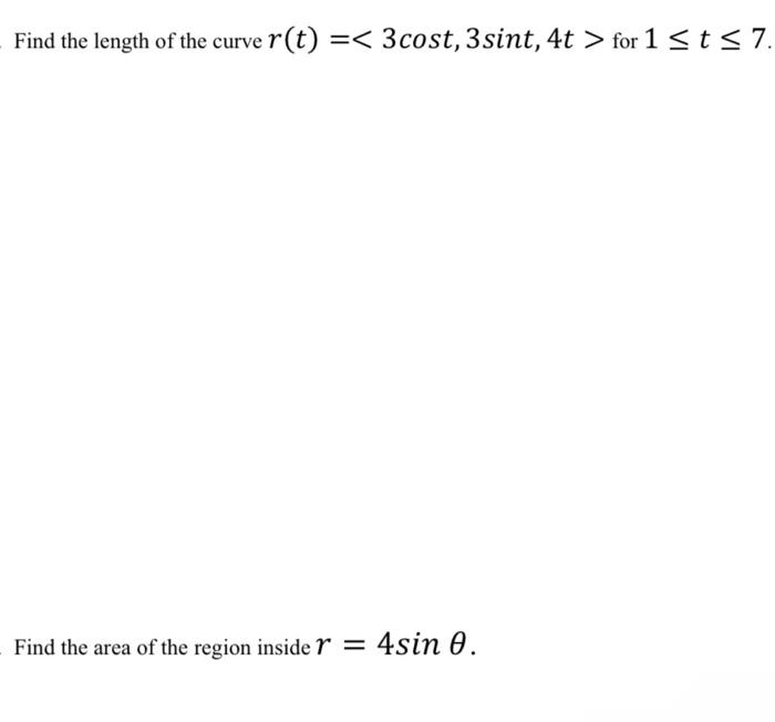 Solved Find the length of the curve r(t)= | Chegg.com