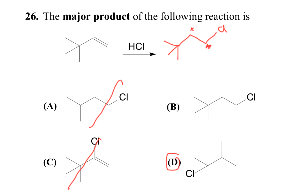 Solved The major product of the following reaction is( | Chegg.com