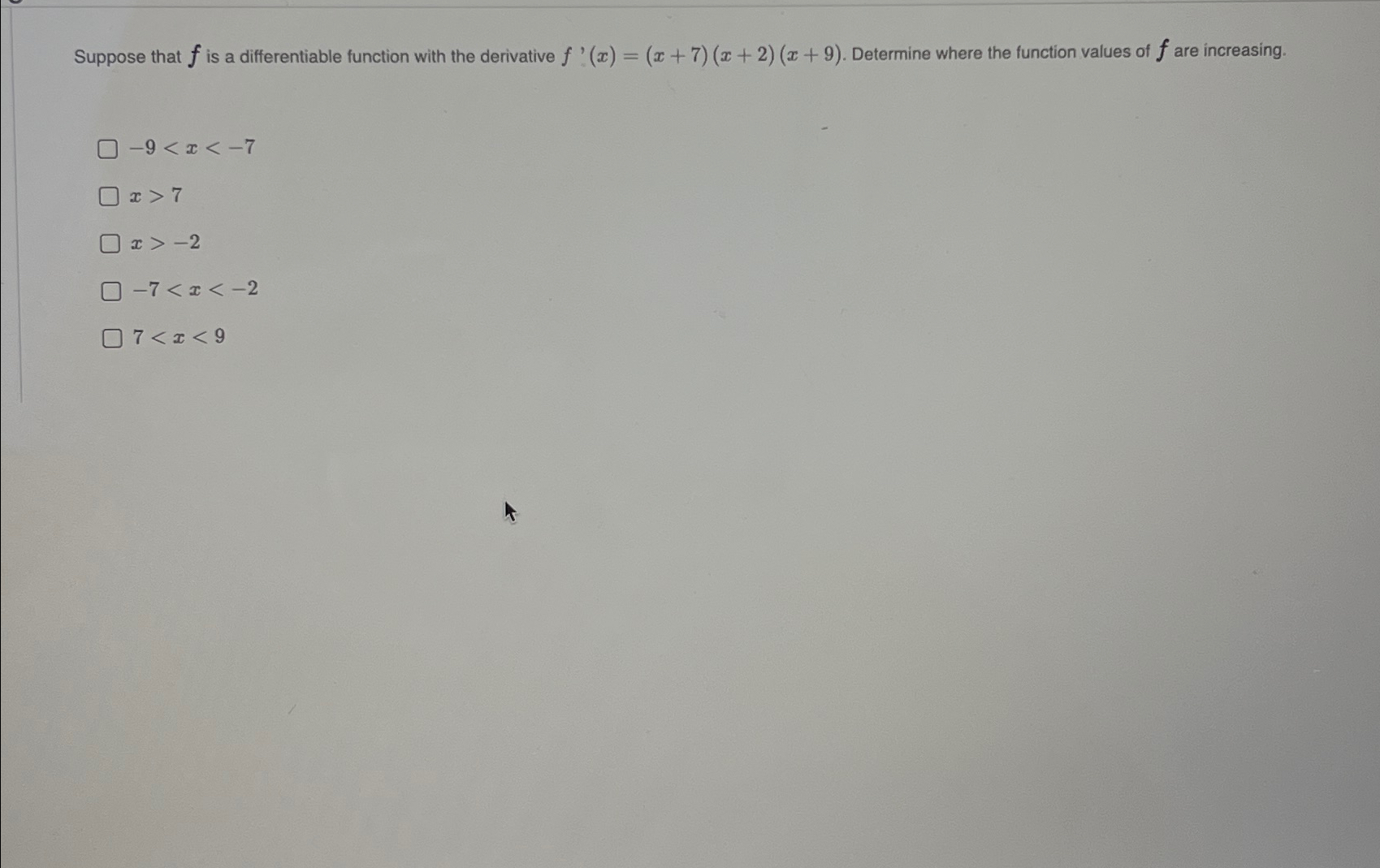 Solved Suppose that f ﻿is a differentiable function with the | Chegg.com