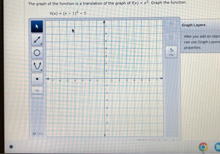 Solved No Solution Help h(x) = (x - 1)² the graph if the | Chegg.com