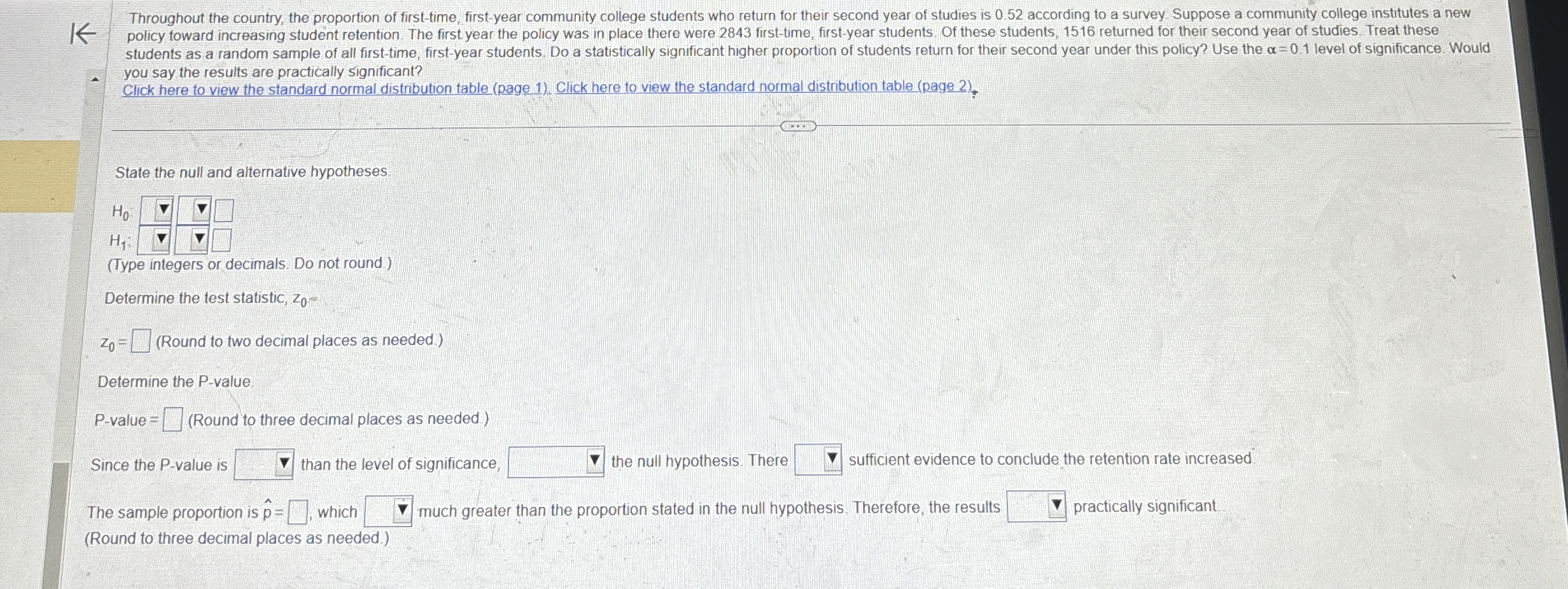 Solved you say the results are practically significant?Click | Chegg.com