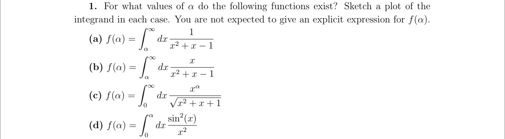 Solved For what values of α ﻿do the following functions | Chegg.com