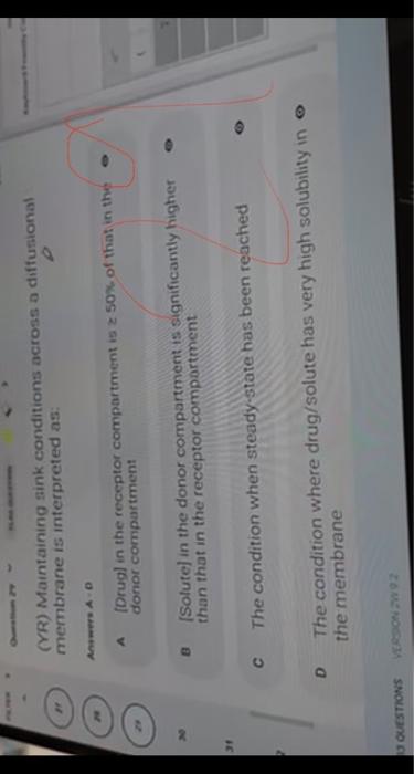 (YR) Maintaining sink conditions across a diffusional | Chegg.com