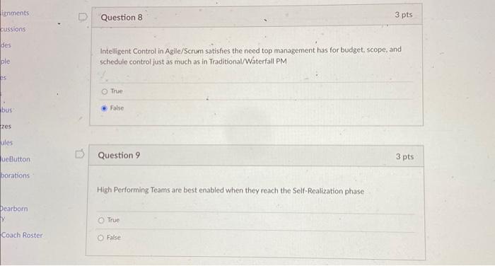 Solved Intelligent Control in Agile/Scrum satisfies the need | Chegg.com