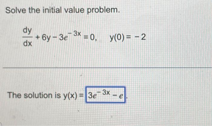 Solved Solve the initial value problem. | Chegg.com
