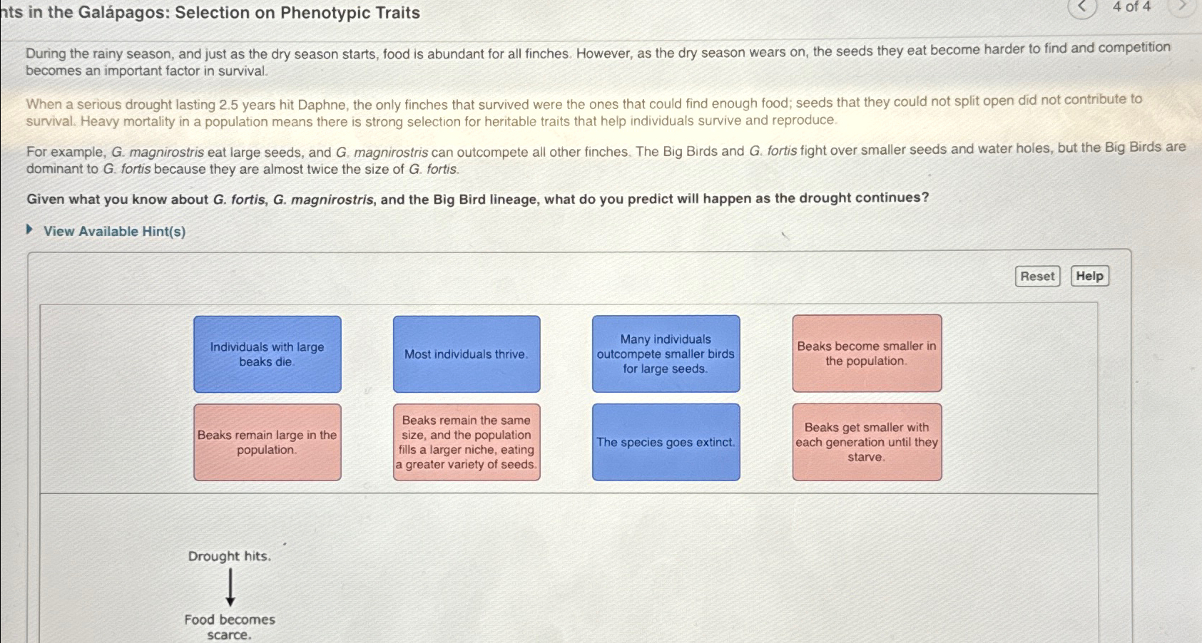 Solved thts in the Galápagos: Selection on Phenotypic | Chegg.com