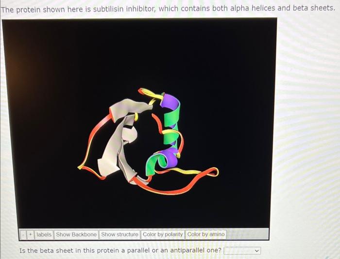 Solved The protein shown here is subtilisin inhibitor, which | Chegg.com
