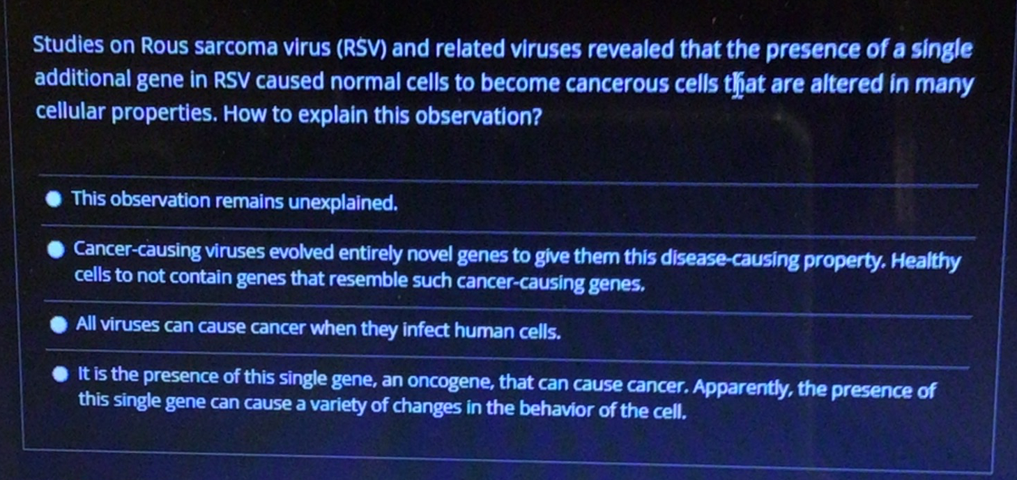 Solved Studies on Rous sarcoma virus (RSV) ﻿and related | Chegg.com
