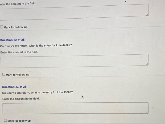 On Emily's tax return, what is the entry for Line | Chegg.com