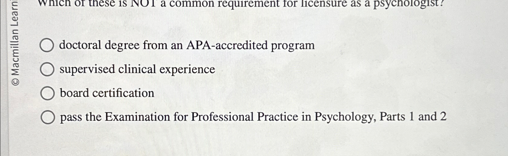 Solved doctoral degree from an APA-accredited | Chegg.com