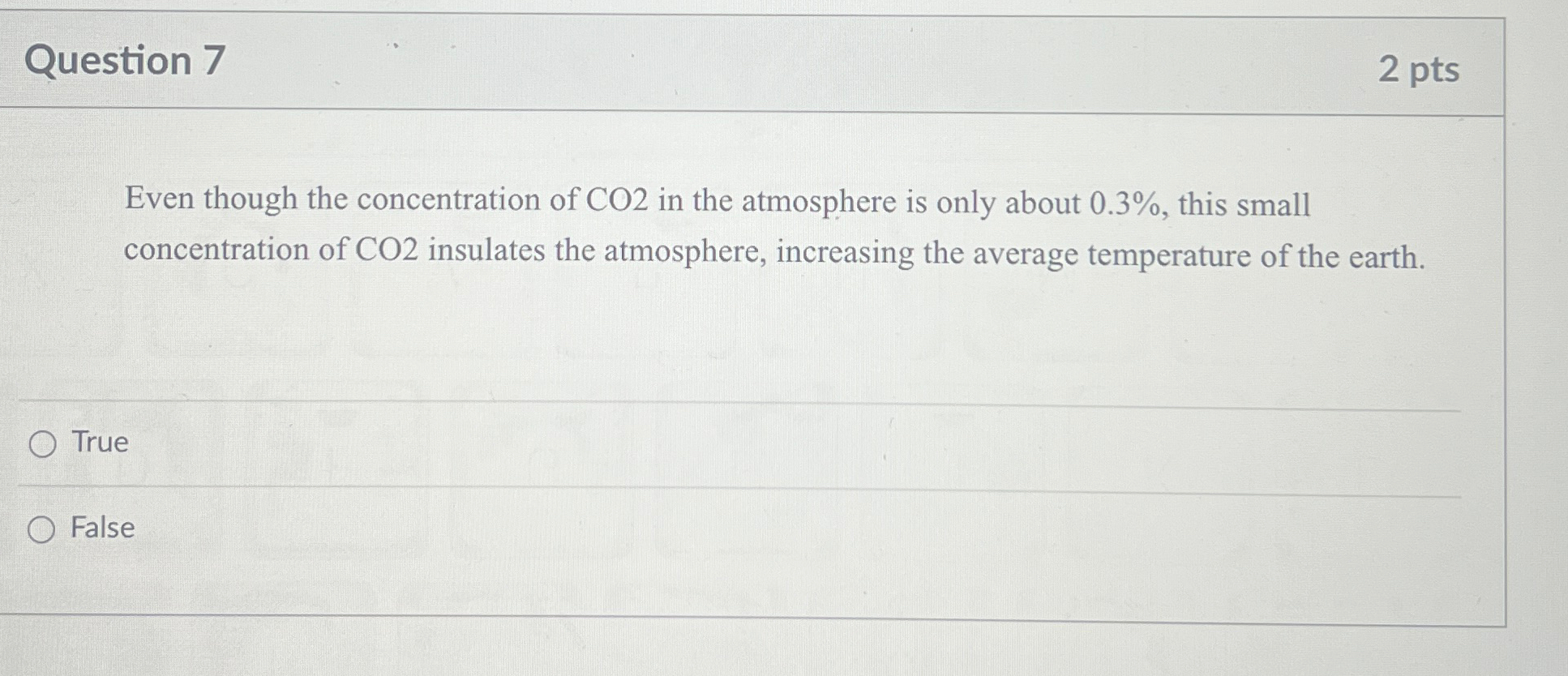 Solved Question 72 ﻿ptsEven though the concentration of CO2 | Chegg.com