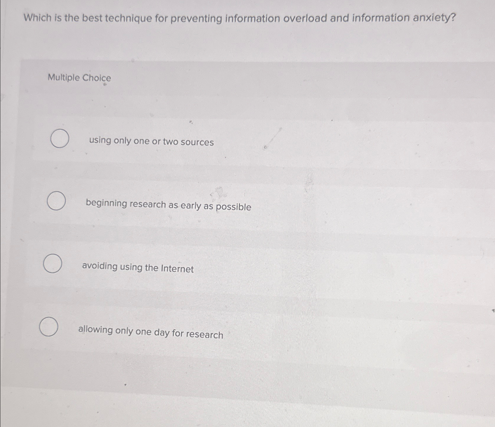 Solved Which is the best technique for preventing | Chegg.com
