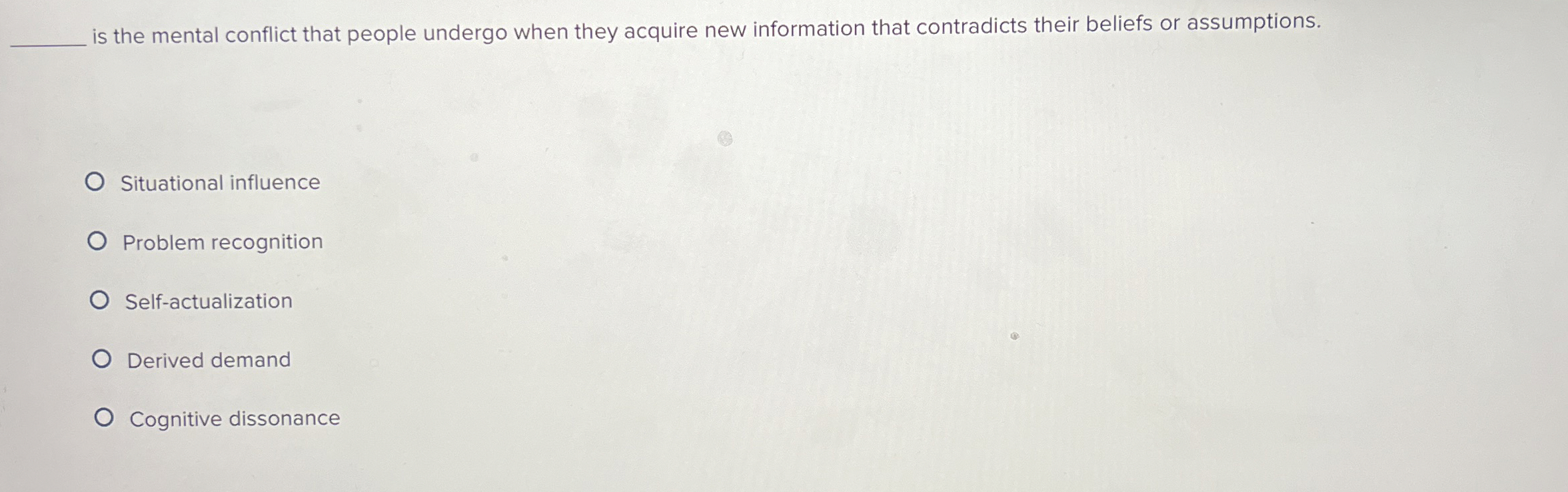 Solved is the mental conflict that people undergo when they | Chegg.com