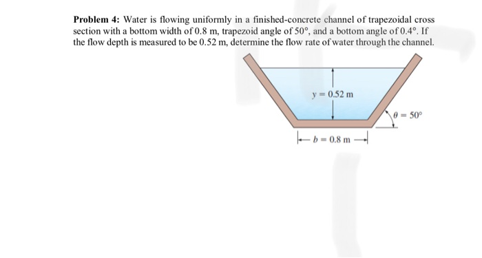 Solved Problem 4: Water is flowing uniformly in a | Chegg.com