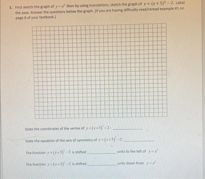 Solved 1. First sketch the graph of y=x2 then by using | Chegg.com