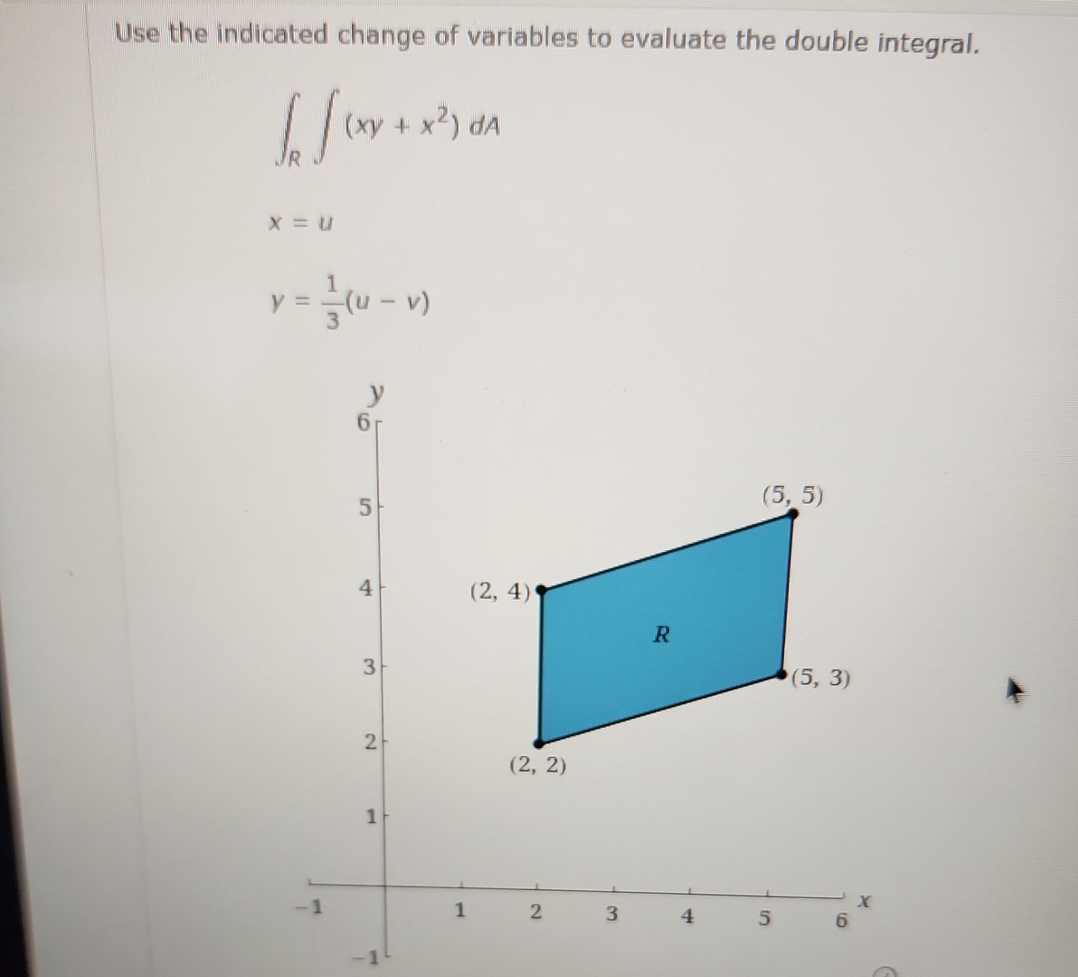 Solved Use the indicated change of variables to evaluate the | Chegg.com
