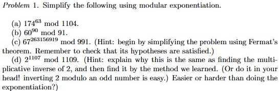 Solved Simplify the following using modular | Chegg.com