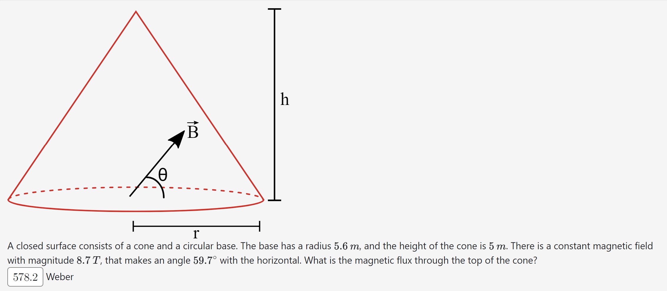Solved HELP ASAP!! A closed surface consists of a cone and a | Chegg.com