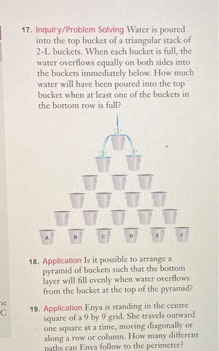 Solved 17. Inquiry/Problem Solving Water is poured into the | Chegg.com