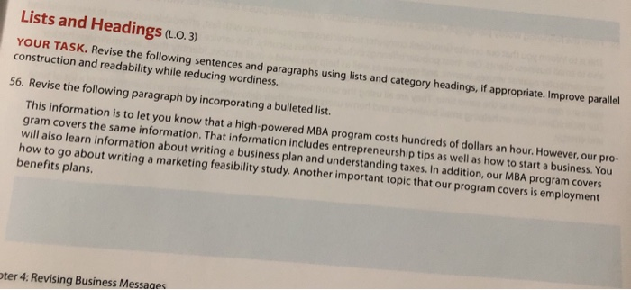 Solved Lists and Headings (L.0.3) YOUR TASK. Revise the | Chegg.com