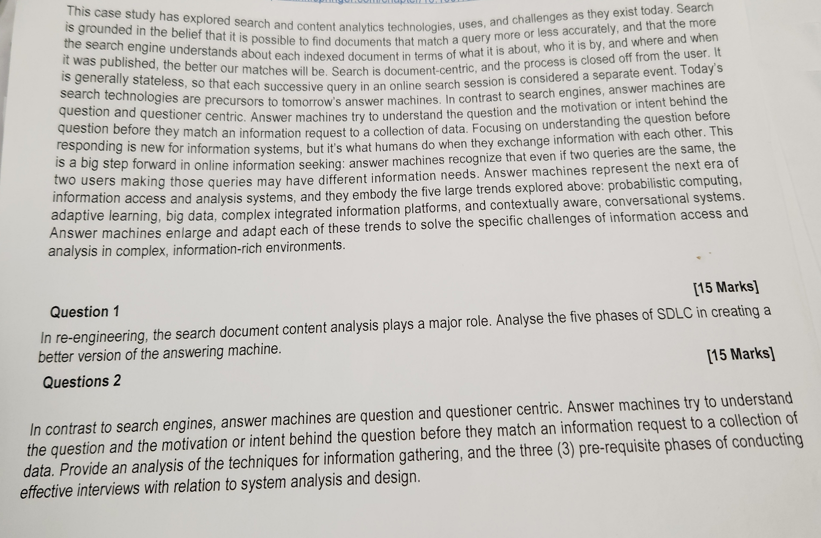 Solved This case study has explored search and content | Chegg.com