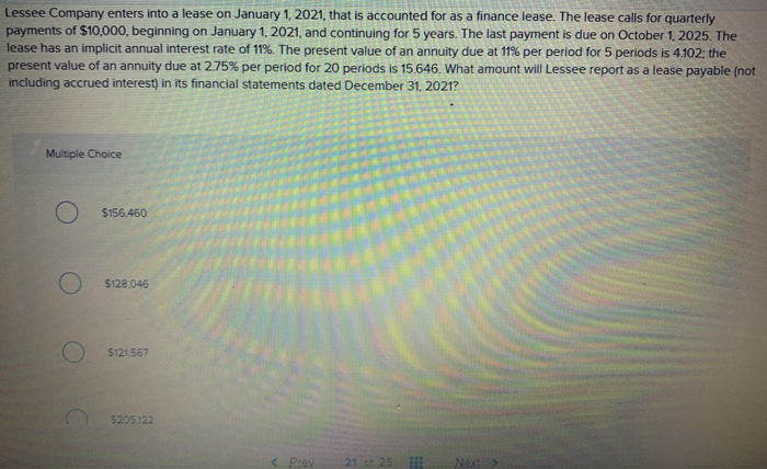 Solved Lessee Company enters into a lease on January 1, | Chegg.com