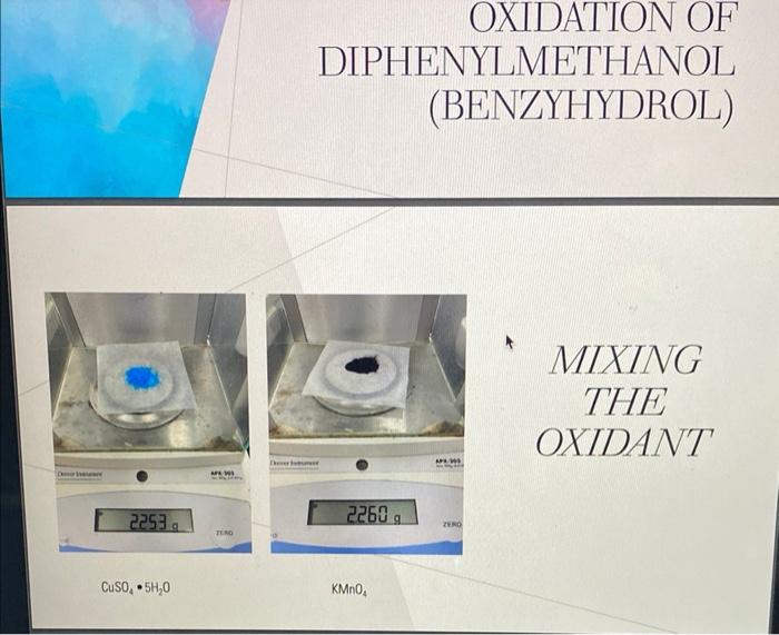 Solved Reduction of Benzophenone MEASURING THE STARTING | Chegg.com