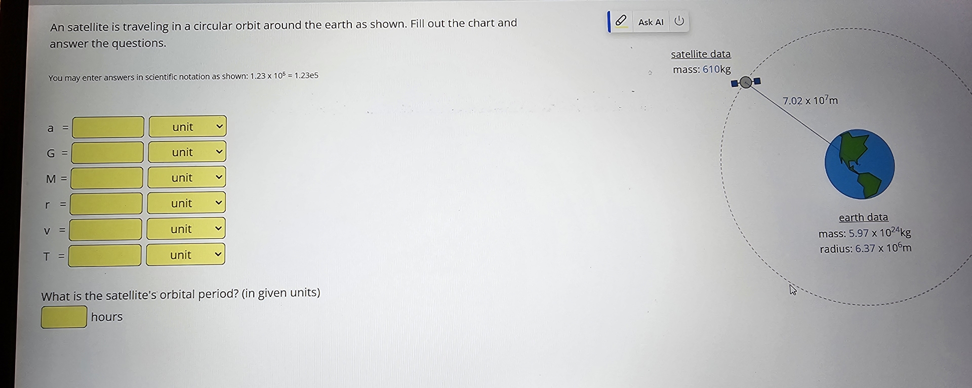 An satellite is traveling in a circular orbit around | Chegg.com