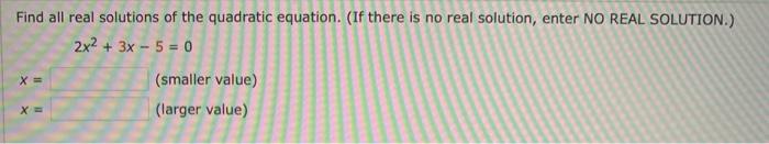 Solved Find all real solutions of the quadratic equation. | Chegg.com