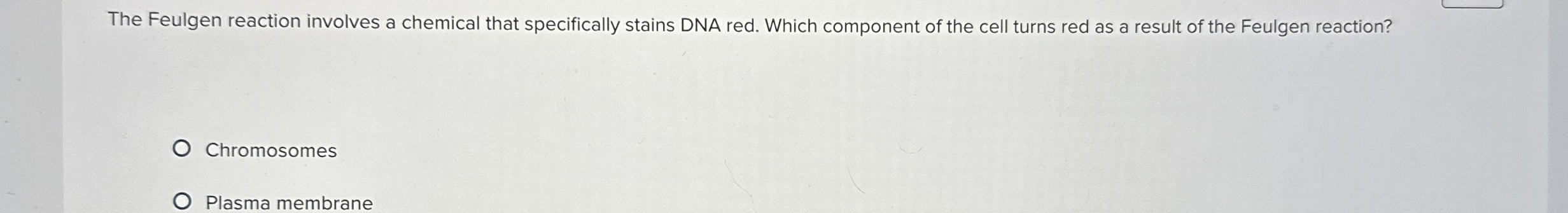 Solved The Feulgen reaction involves a chemical that | Chegg.com