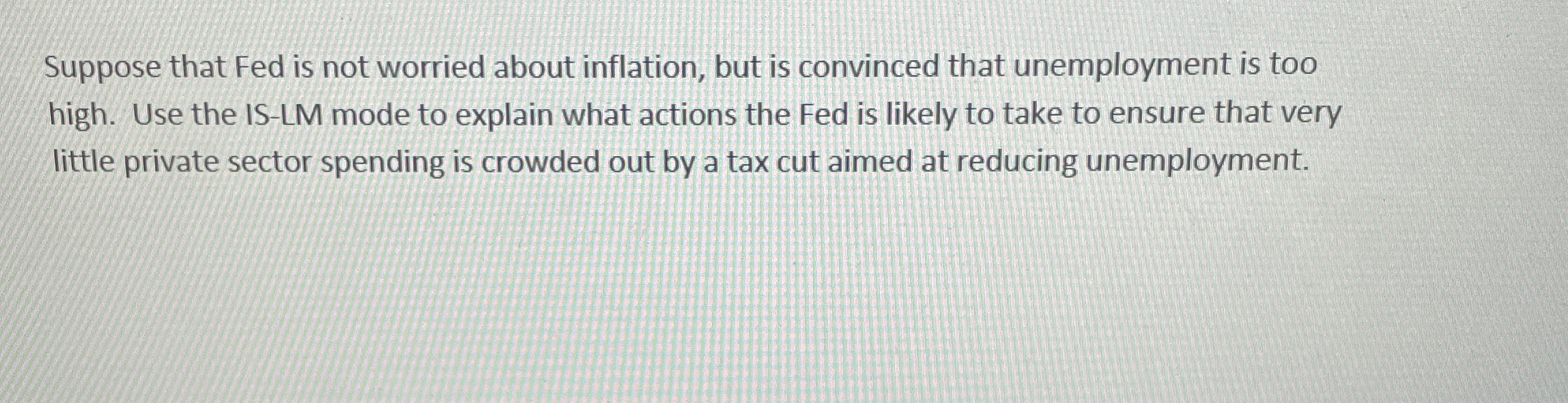 Solved Suppose that Fed is not worried about inflation, but | Chegg.com