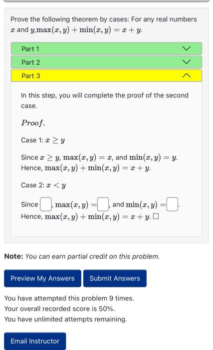 Solved x and y,max(x,y)+min(x,y)=x+y. Part 1 Part 2 Part 3 | Chegg.com