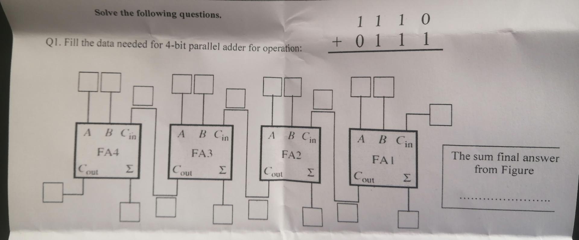 Solved Solve the following questions.Q1. Fill the data | Chegg.com Solved Solve the following questions.Q1. Fill the data | Chegg.com
