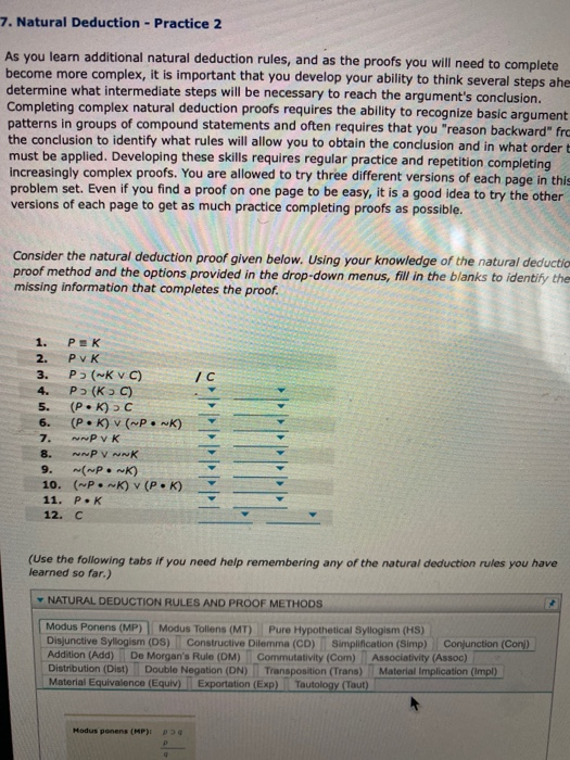 Solved the Highest: 73 6. Natural Deduction - Practice 1 As | Chegg.com