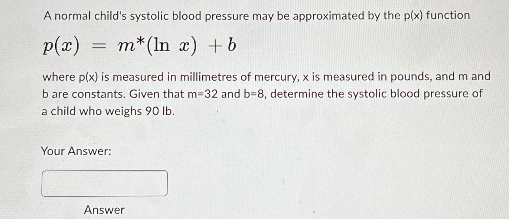 Solved A normal child's systolic blood pressure may be | Chegg.com