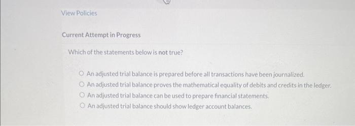 Solved Current Attempt in Progress Which of the statements | Chegg.com