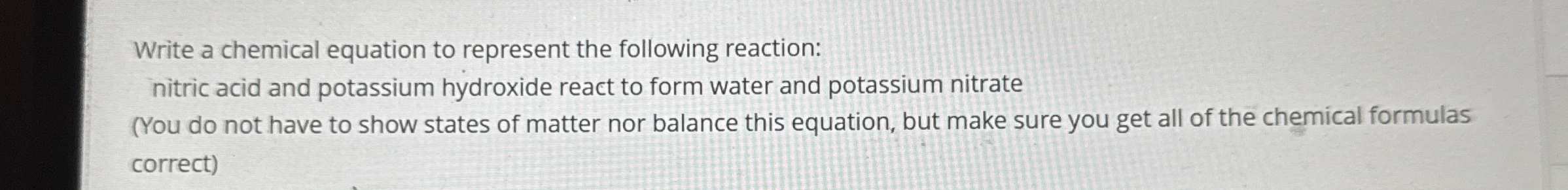 Solved Write a chemical equation to represent the following | Chegg.com