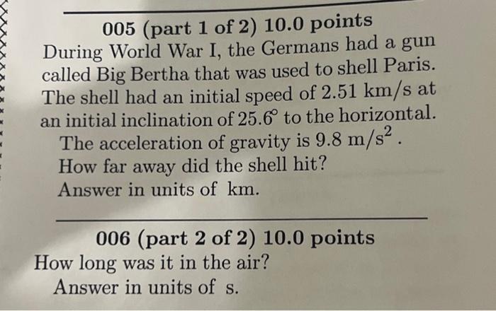 Solved 005 (part 1 of 2) 10.0 points During World War I, the | Chegg.com
