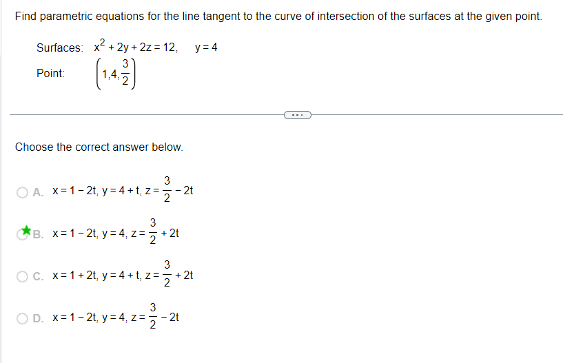 Solved Find parametric equations for the line tangent to the | Chegg.com