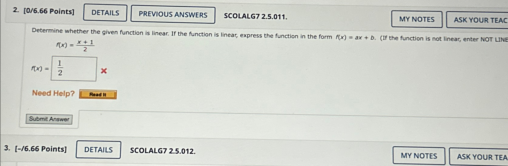 Solved Points]SCOLALG7 2.5.011.Determine whether the given | Chegg.com