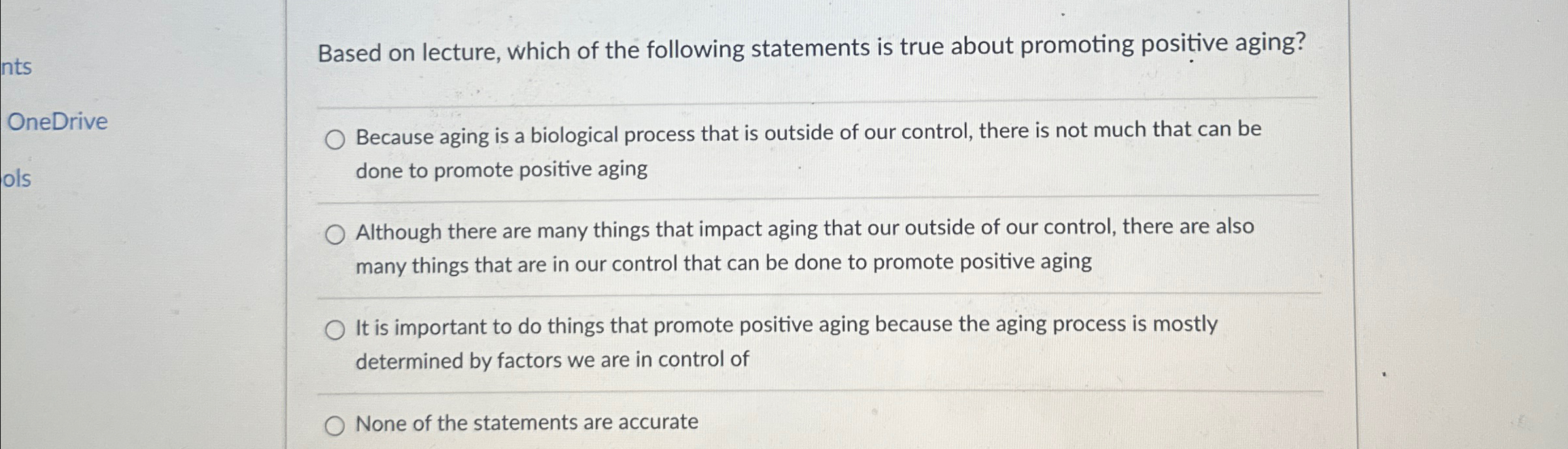 Solved Based on lecture, which of the following statements | Chegg.com